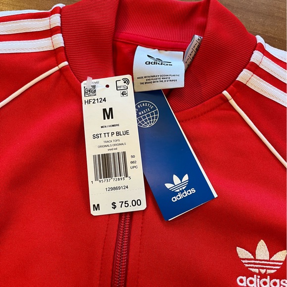 adidas | Pants | Adidas Primeblue Red Sst Track Suit | Poshmark